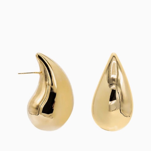 Jewelry | 25mm Long Ccb Gold Dipped Dome Earring | Poshmark